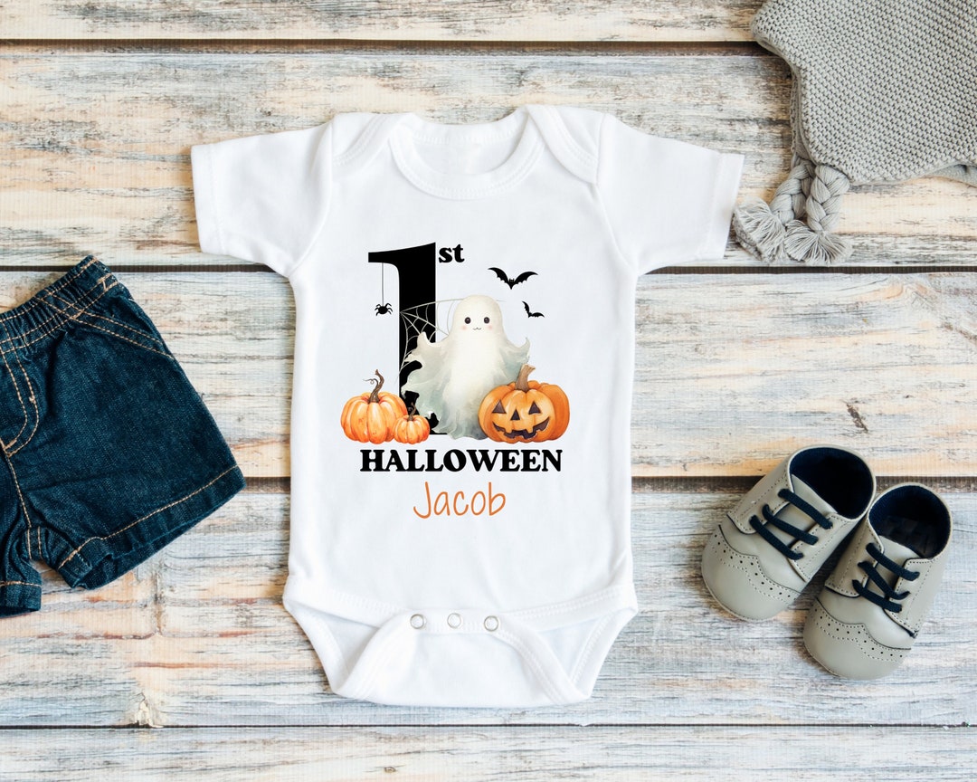 Personalized First Halloween Baby Boy or Girl Bodysuit, Baby Boy My First Halloween, Baby Girl ...