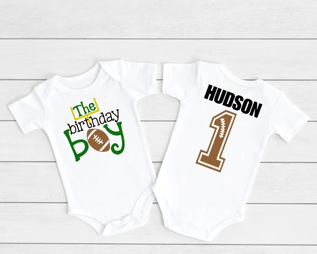 Football First Birthday Shirt or Bodysuit, Personalized 1st Birthday ...