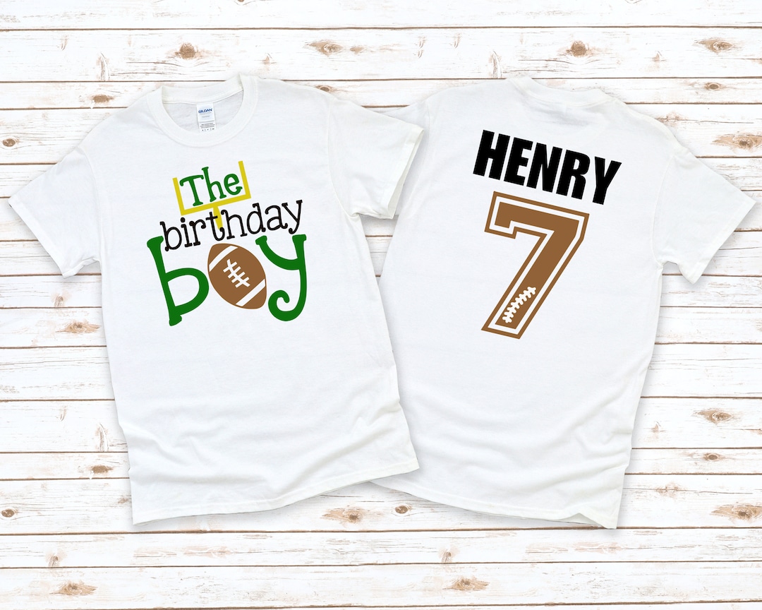 Boy Football 7th Birthday Shirt, Personalized Boys Football Seventh, 7 ...