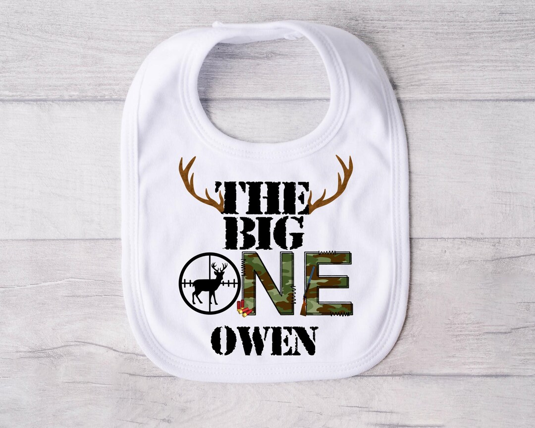 The Big One First Birthday Bib, Personalized Deer Hunting Birthday Boy ...