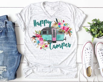 Happy camper shirt | Etsy