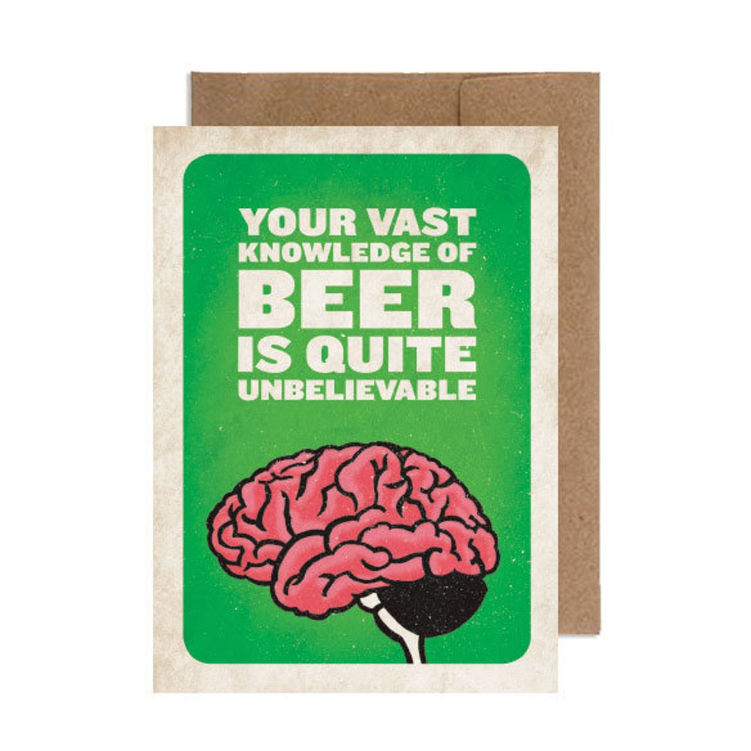 Vast Beer Knowledge | Birthday Card - Etsy