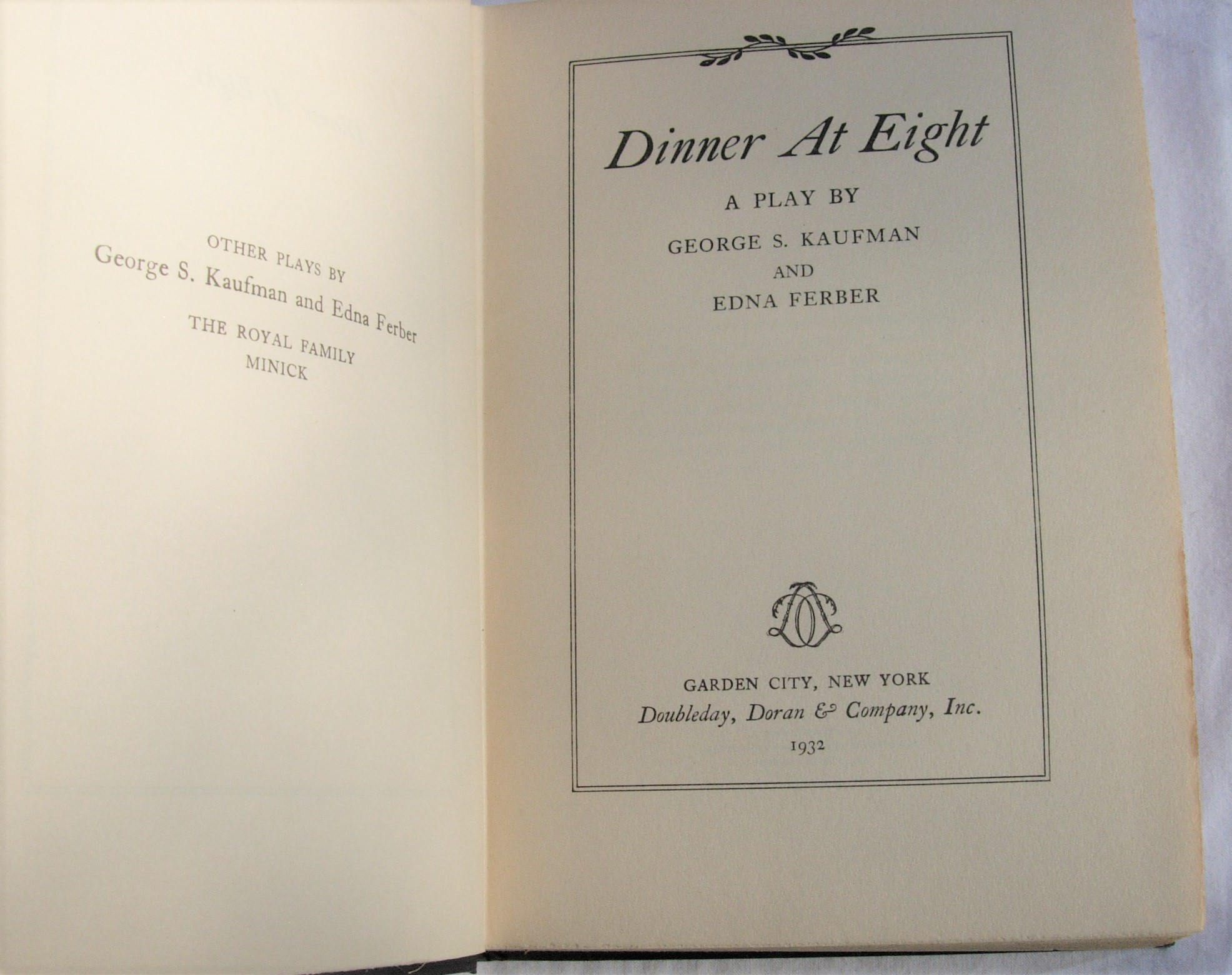 Dinner At Eight Play