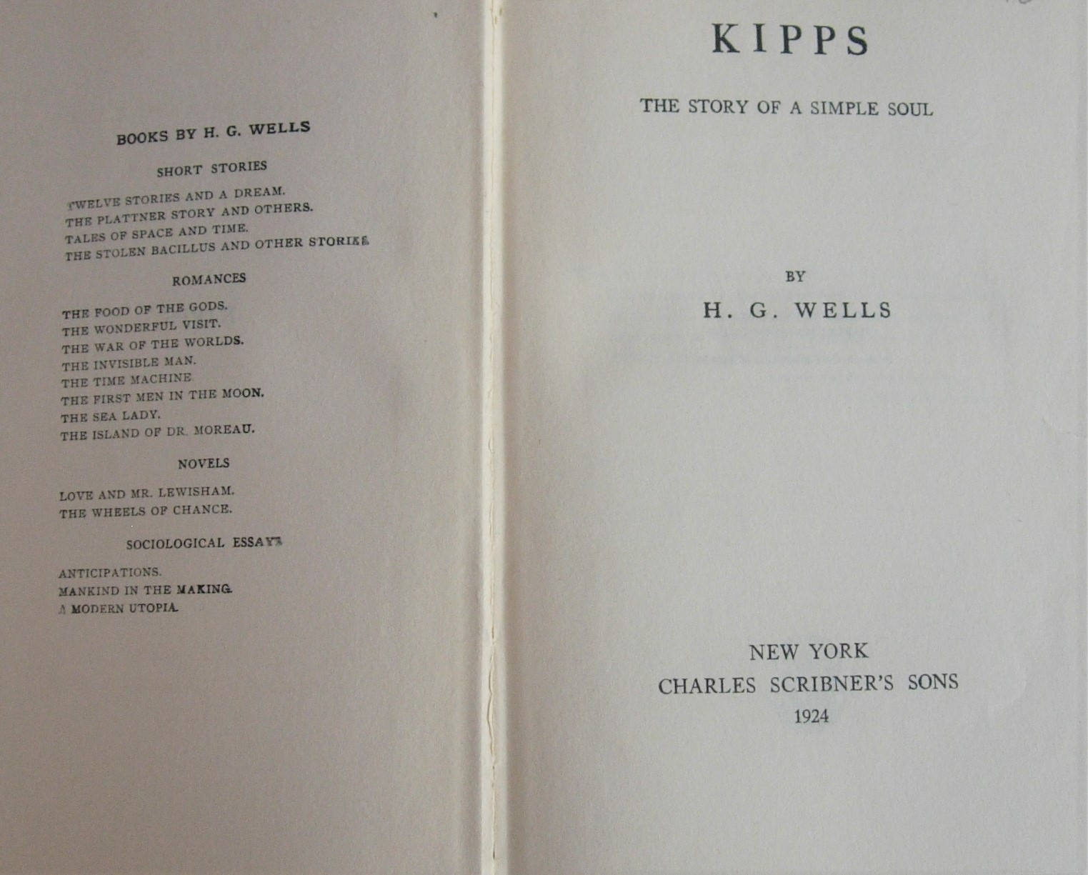 Kipps H.G. Wells 1924 - Etsy