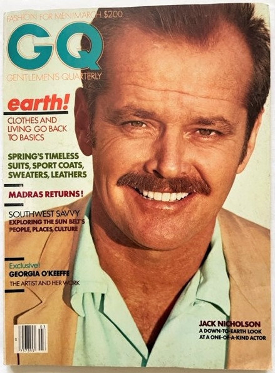GQ Magazine March 1981 Jack Nicholson, Donald Sutherland, Georgia O ...