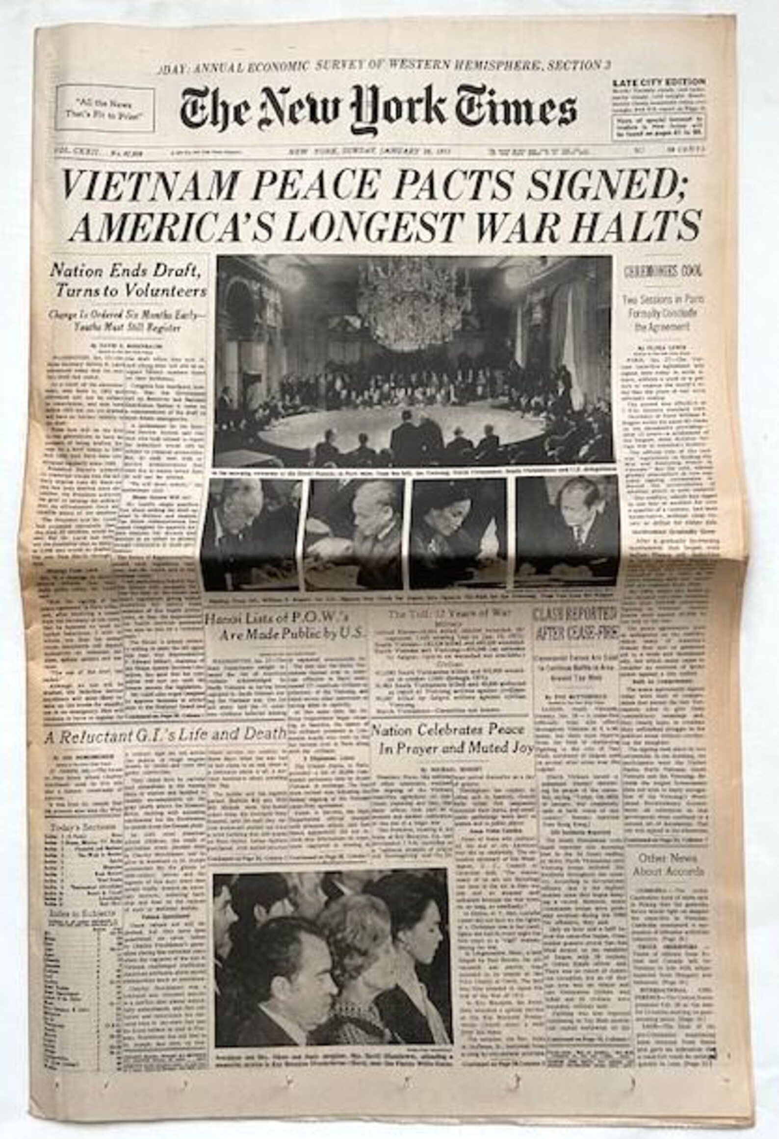 The Signing of the Vietnam War Peace Pact and the End of US Military ...