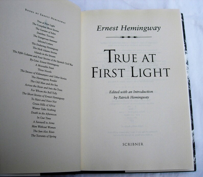 Ernest Hemingway True at First Light - Etsy