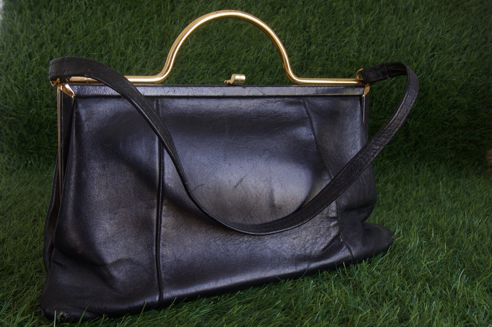 JANE SHILTON Genuine Leather Bag 70s Vintage Purse Black - Etsy