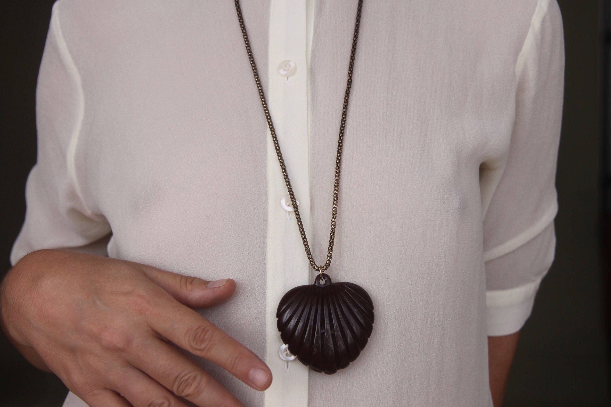 70s Plastic Lucite Heart Pendant Oversized Heart Pendant Lucite Plastic ...