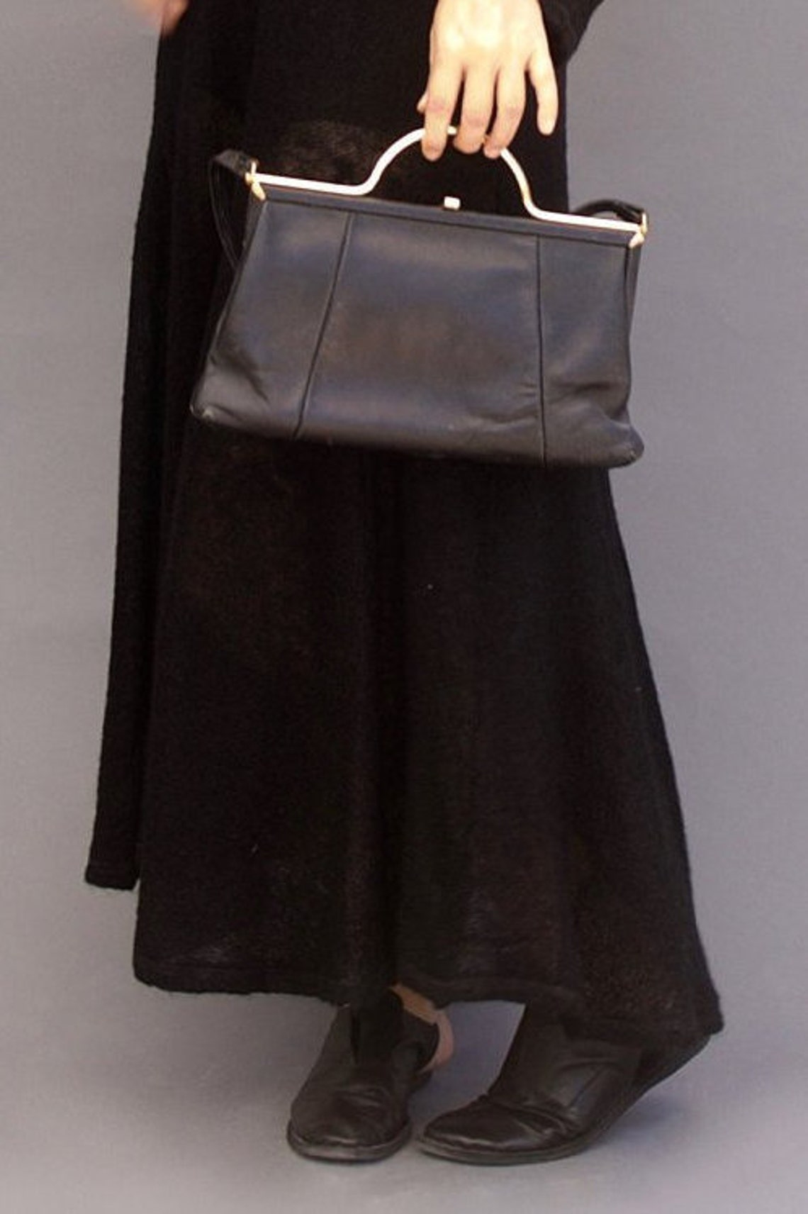 JANE SHILTON Genuine Leather Bag 70s Vintage Purse Black - Etsy