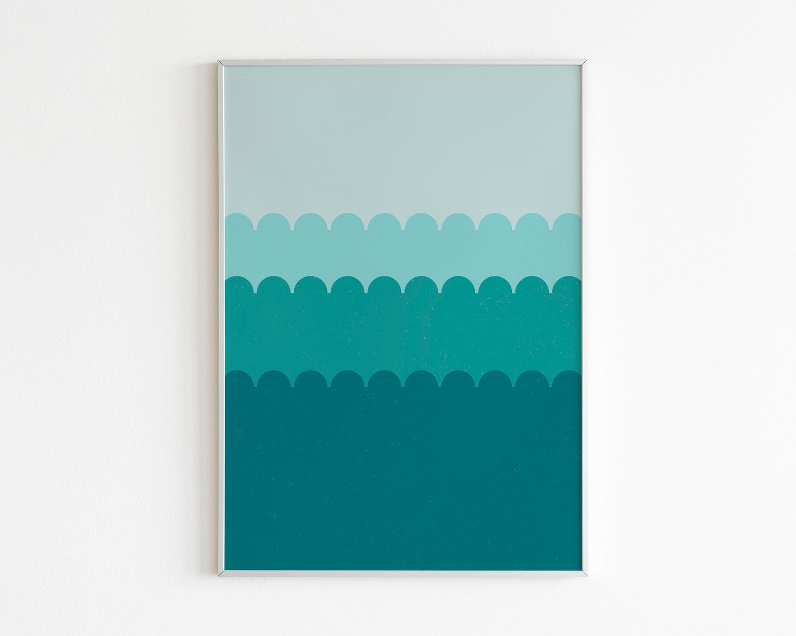 Abstract Cloud Print, Minimalist Blue Waves, Shades of Blue Printable ...