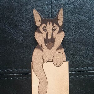 German Shepherd Dog Leather Bookmark Personalize Your GSD - Etsy