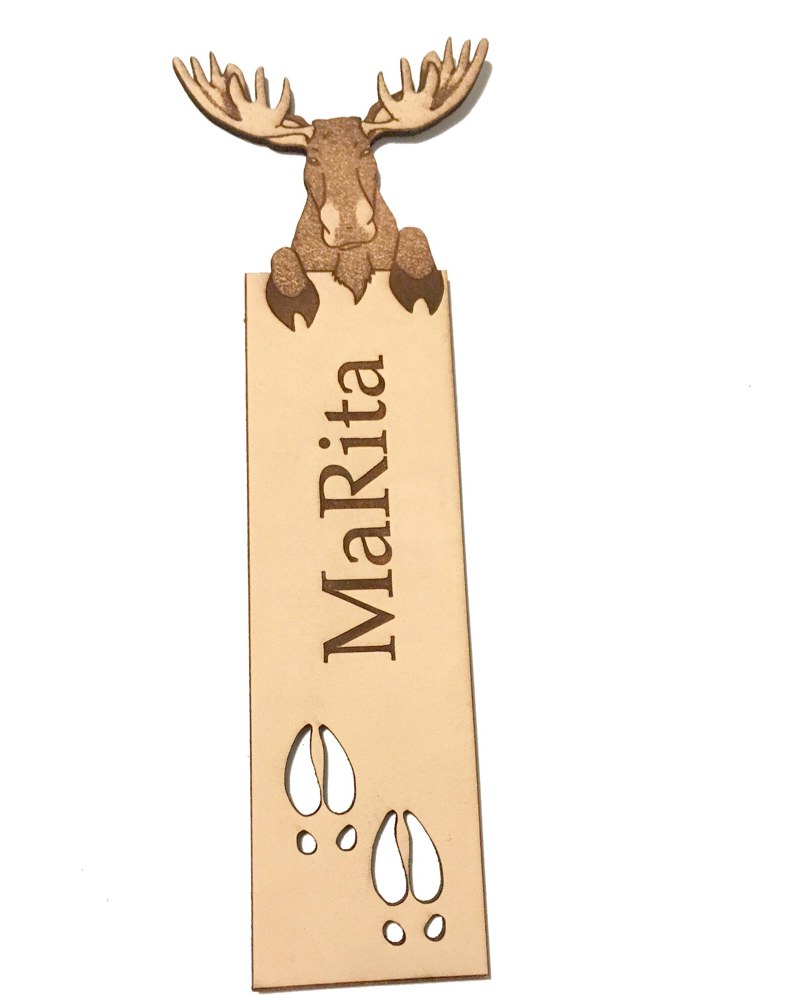 Personalized Leather Moose Bookmark, a Great Moose Themed Gift! - Etsy