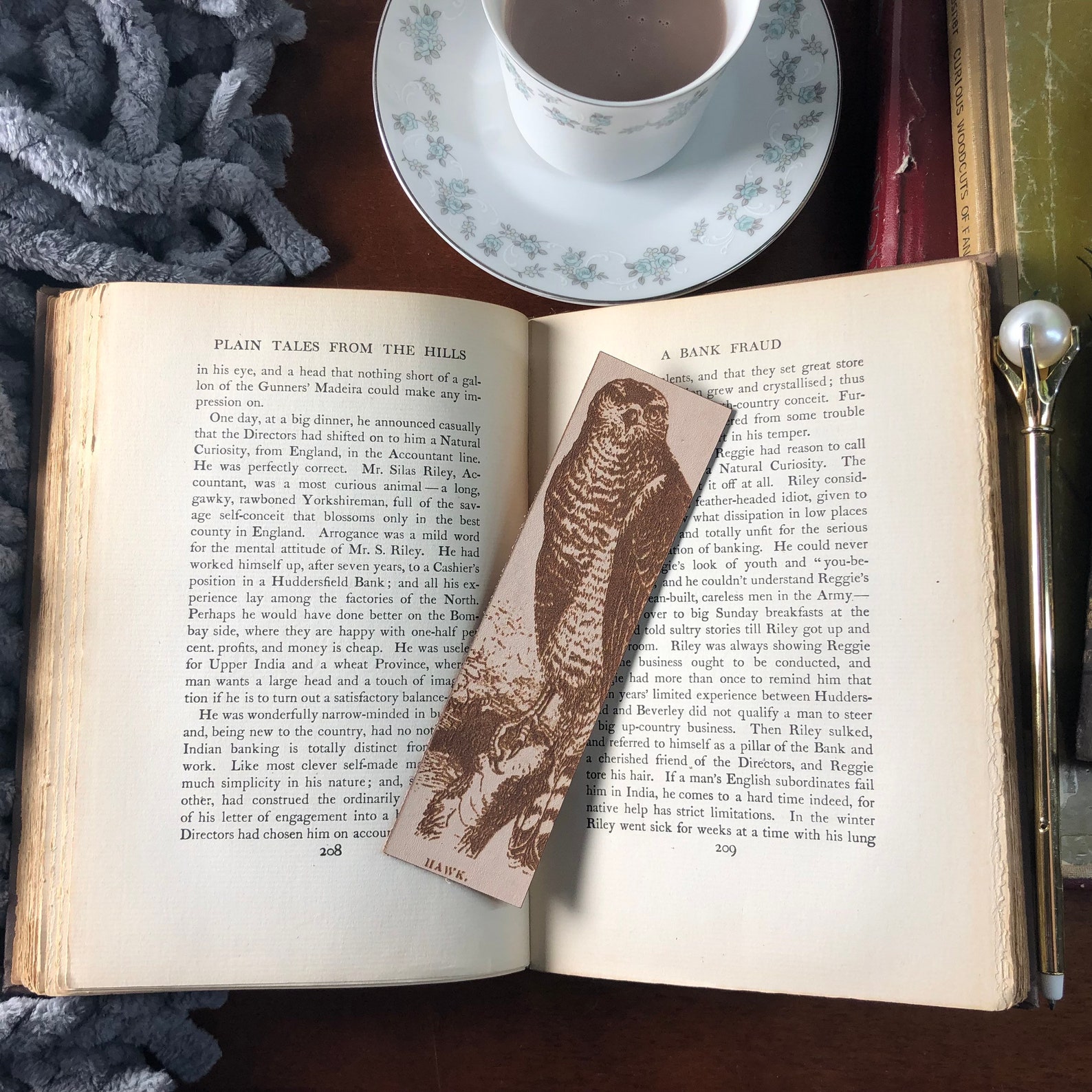 Leather Bird Bookmarks: Falcon Bookmark Hawk Bookmark or | Etsy