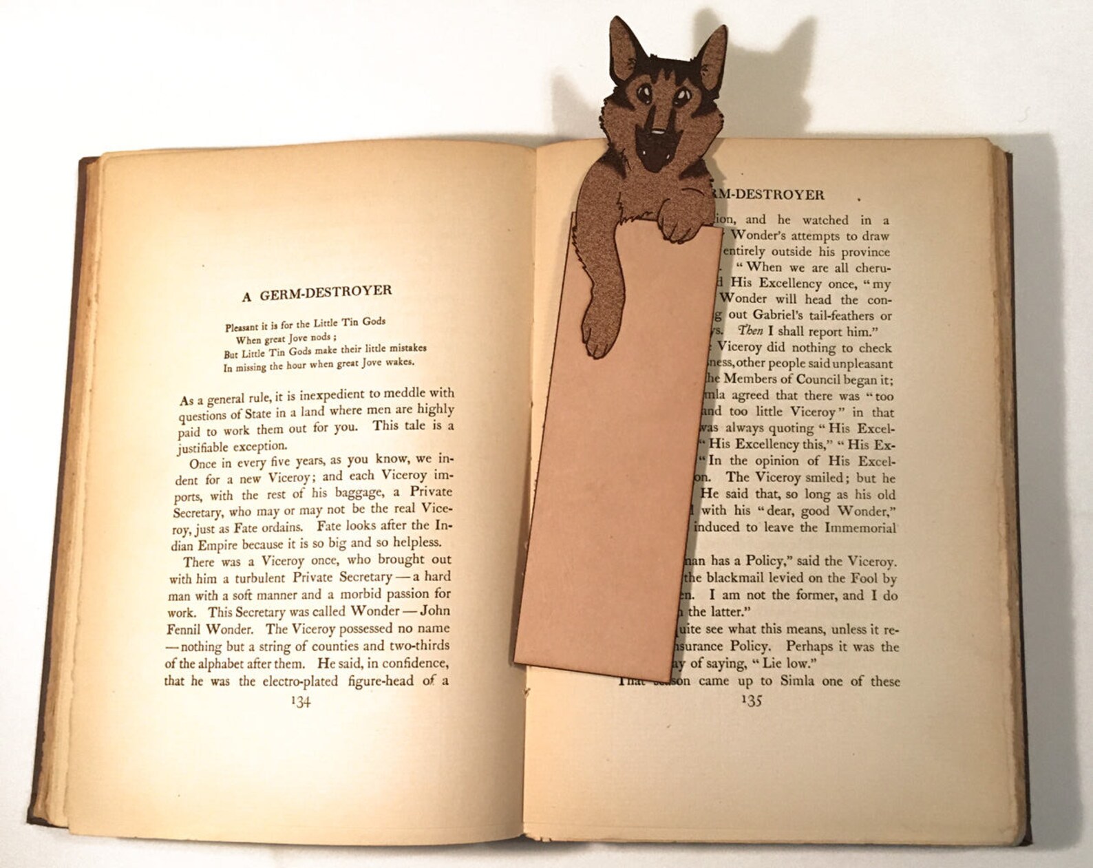 German Shepherd Dog Leather Bookmark Personalize Your GSD - Etsy