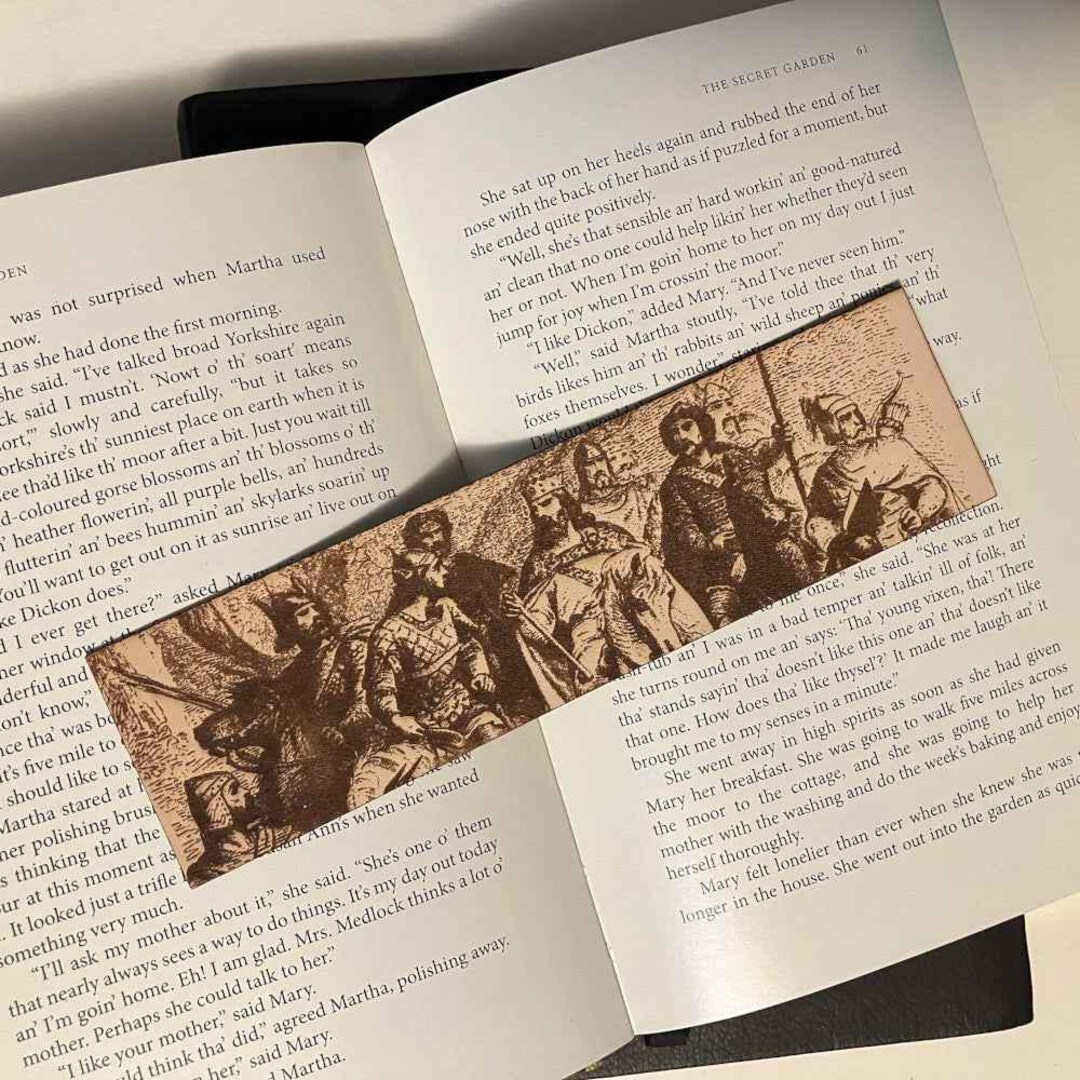 King Arthur Leather Bookmark: Engraved Medieval Knights, Made in USA - Etsy