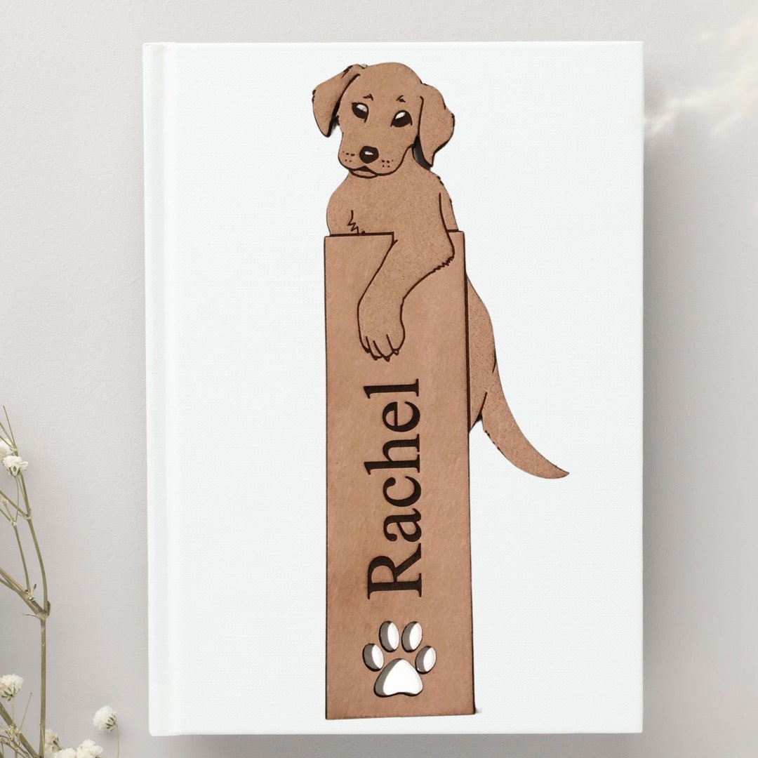 Personalized Lab Bookmark, Cute Puppy Dog Art! (leather), Great Dog ...