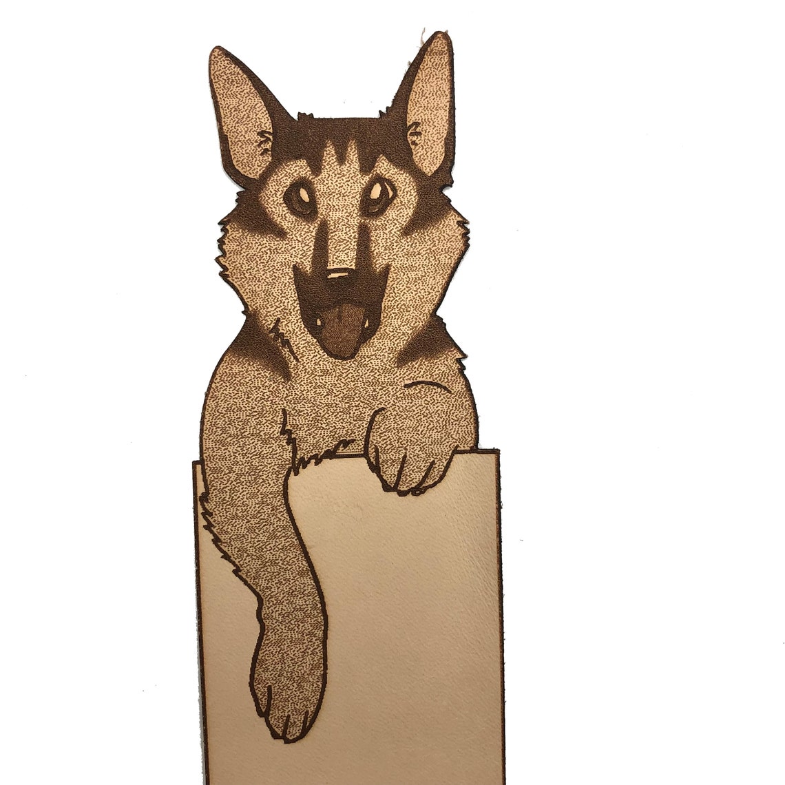 German Shepherd Dog Leather Bookmark Personalize Your GSD - Etsy