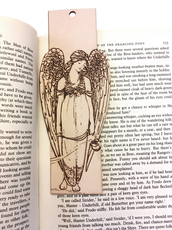 Angel Leather Bookmark - Etsy