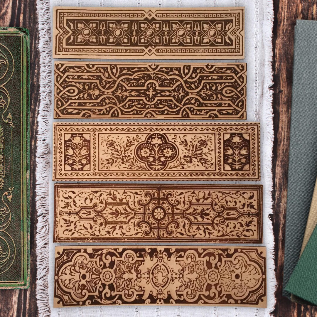 Historical Geometric Design Leather Bookmarks. Classical Bookmarks ...