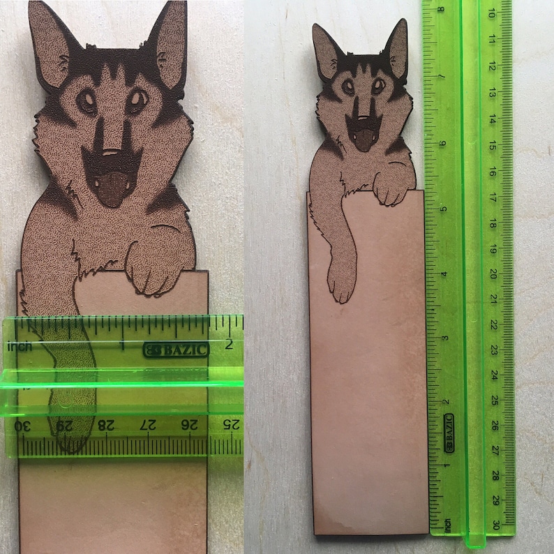 German Shepherd Dog Leather Bookmark Personalize Your GSD - Etsy