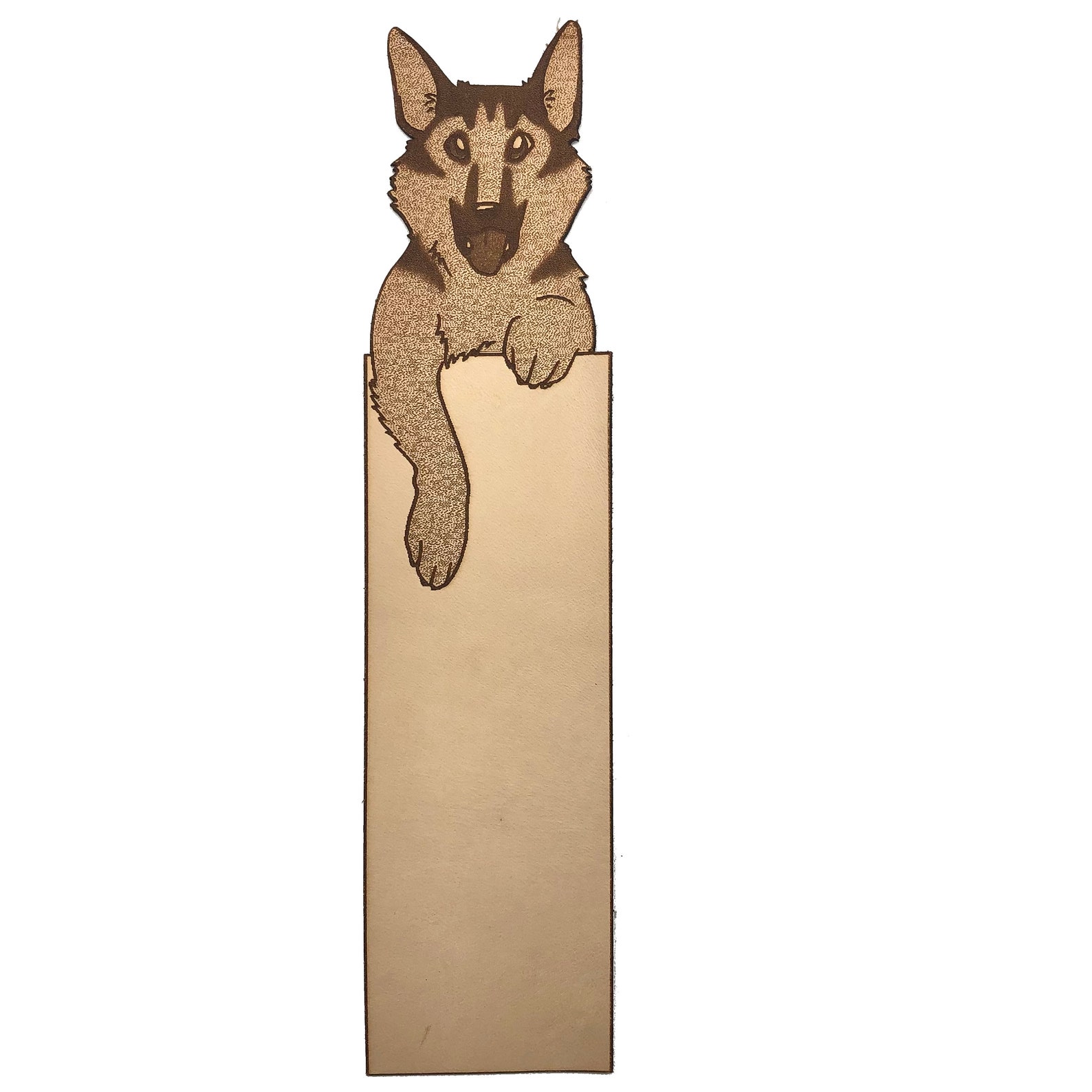 German Shepherd Dog Leather Bookmark Personalize Your GSD - Etsy