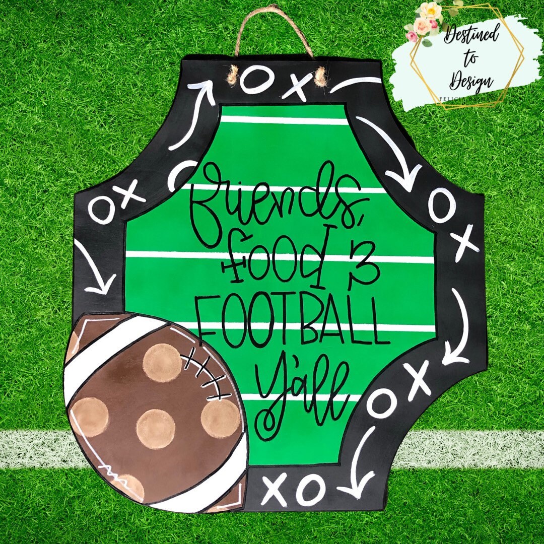 Football Door Hanger Fall Football Sign - Etsy