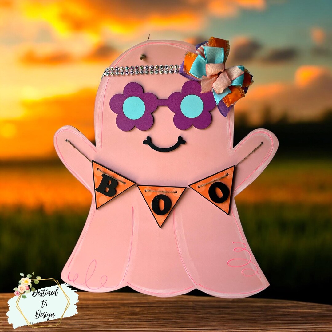 Boho Ghost Door Hanger, Halloween Decor, Hippie Ghost - Etsy