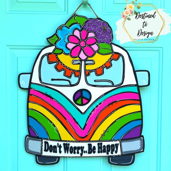 Hippie Bus Door Hanger - Etsy