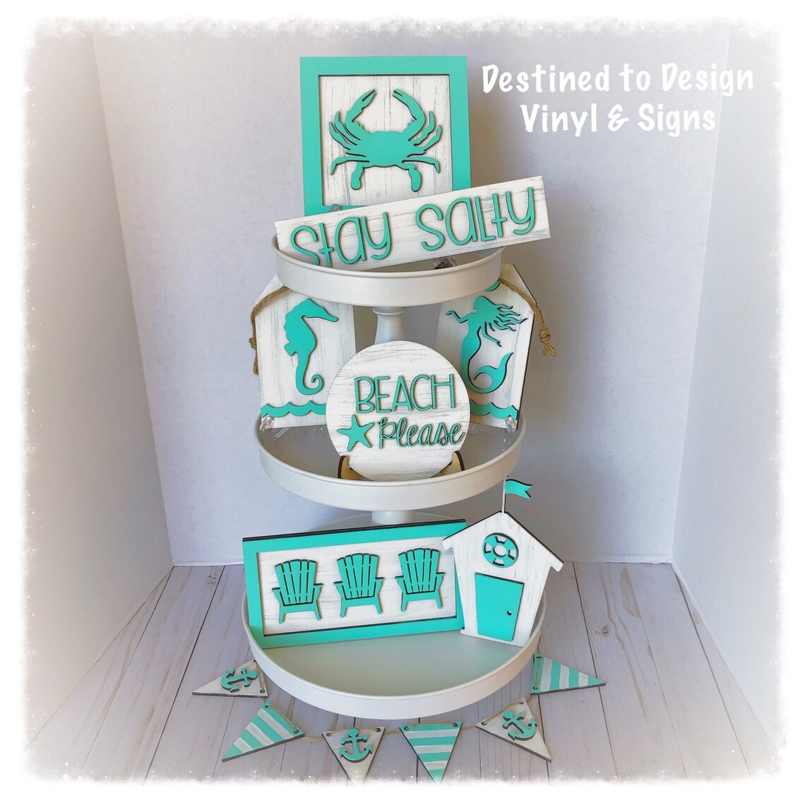 Beach Tiered Tray Set - Etsy