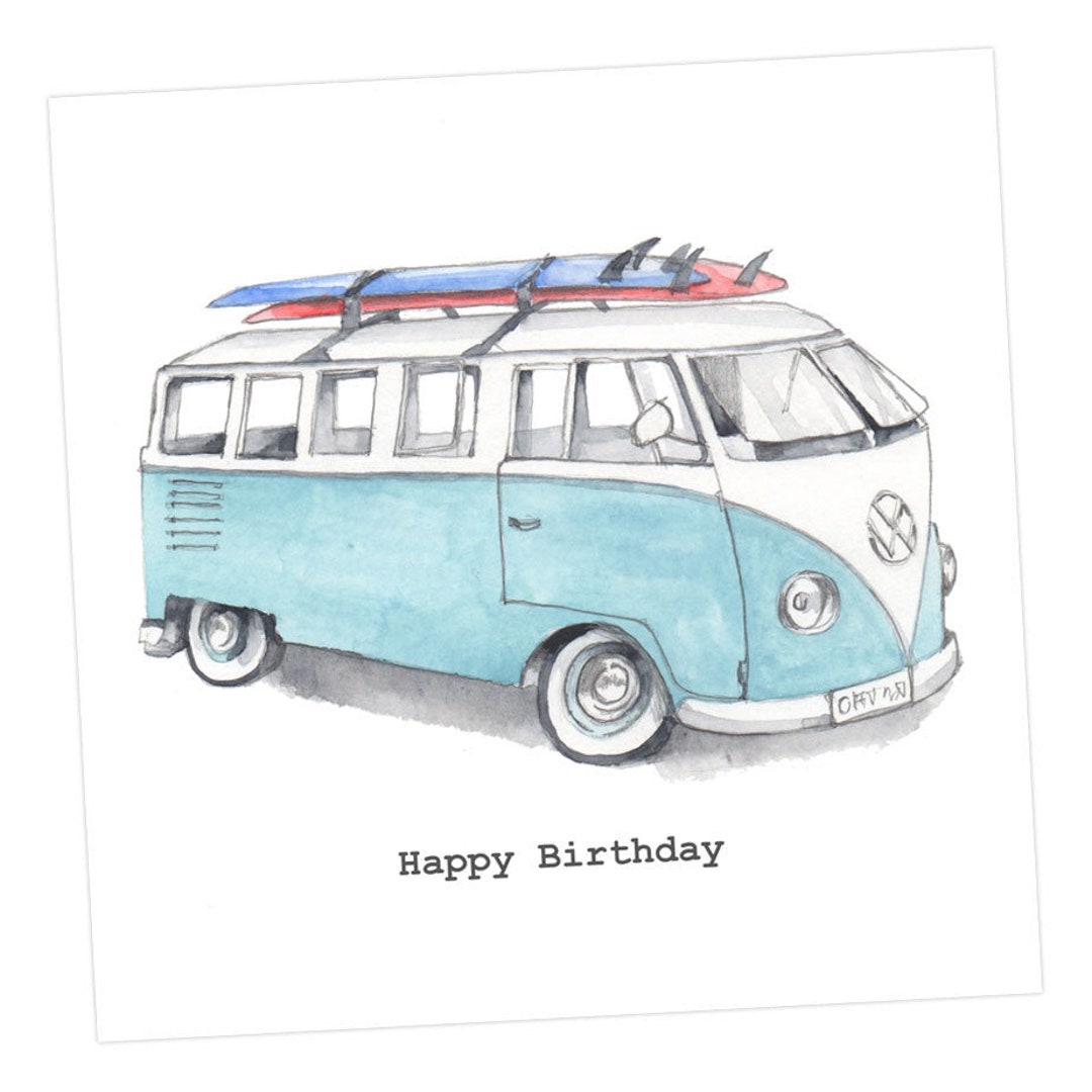 Happy Birthday Camper Van Card / Card for Man / Sporty Card / - Etsy