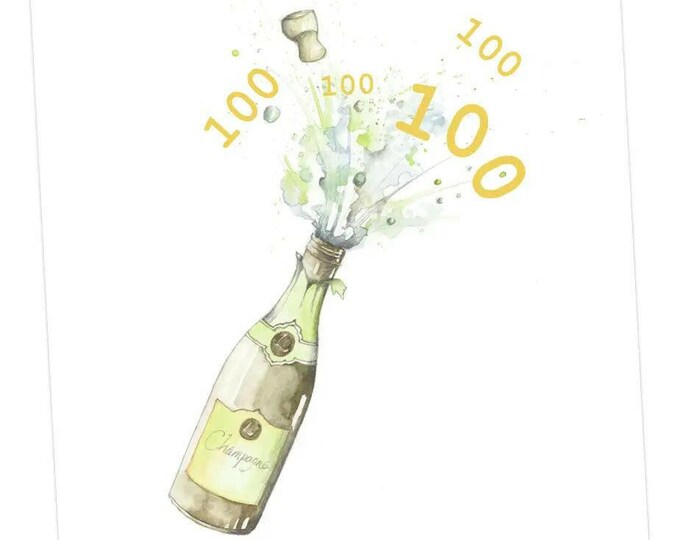 Printable 100th Birthday Card Congratulations One Hundred Balloon ...