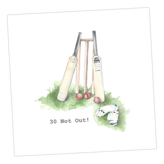 Cricket 30 Not Out Card - Etsy