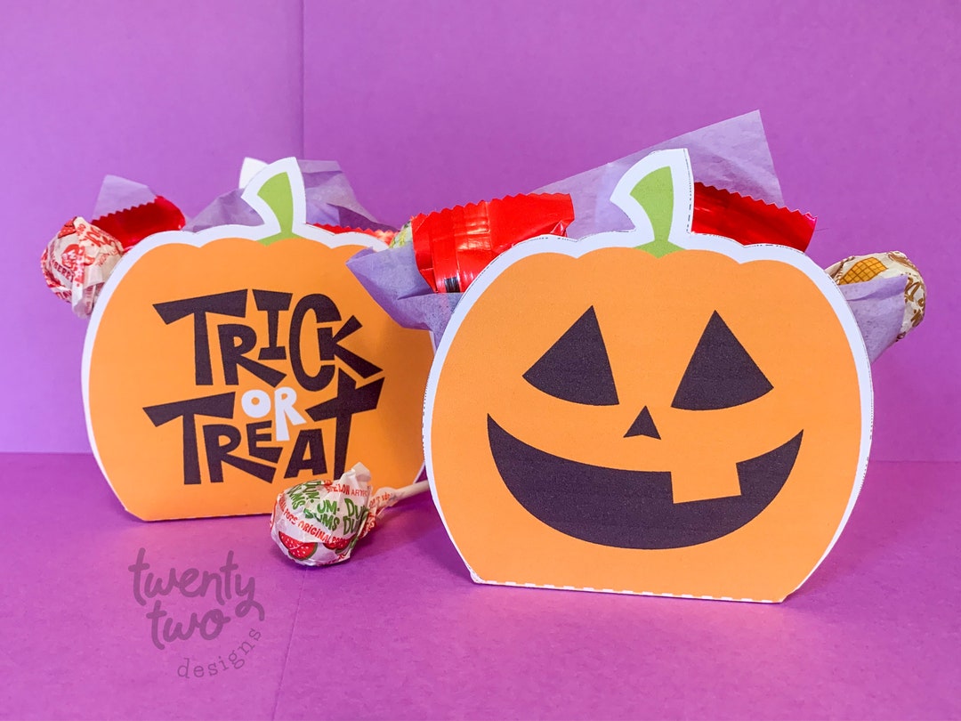 Printable Pumpkin Box Template, Halloween Favor Container, Foldable DIY ...