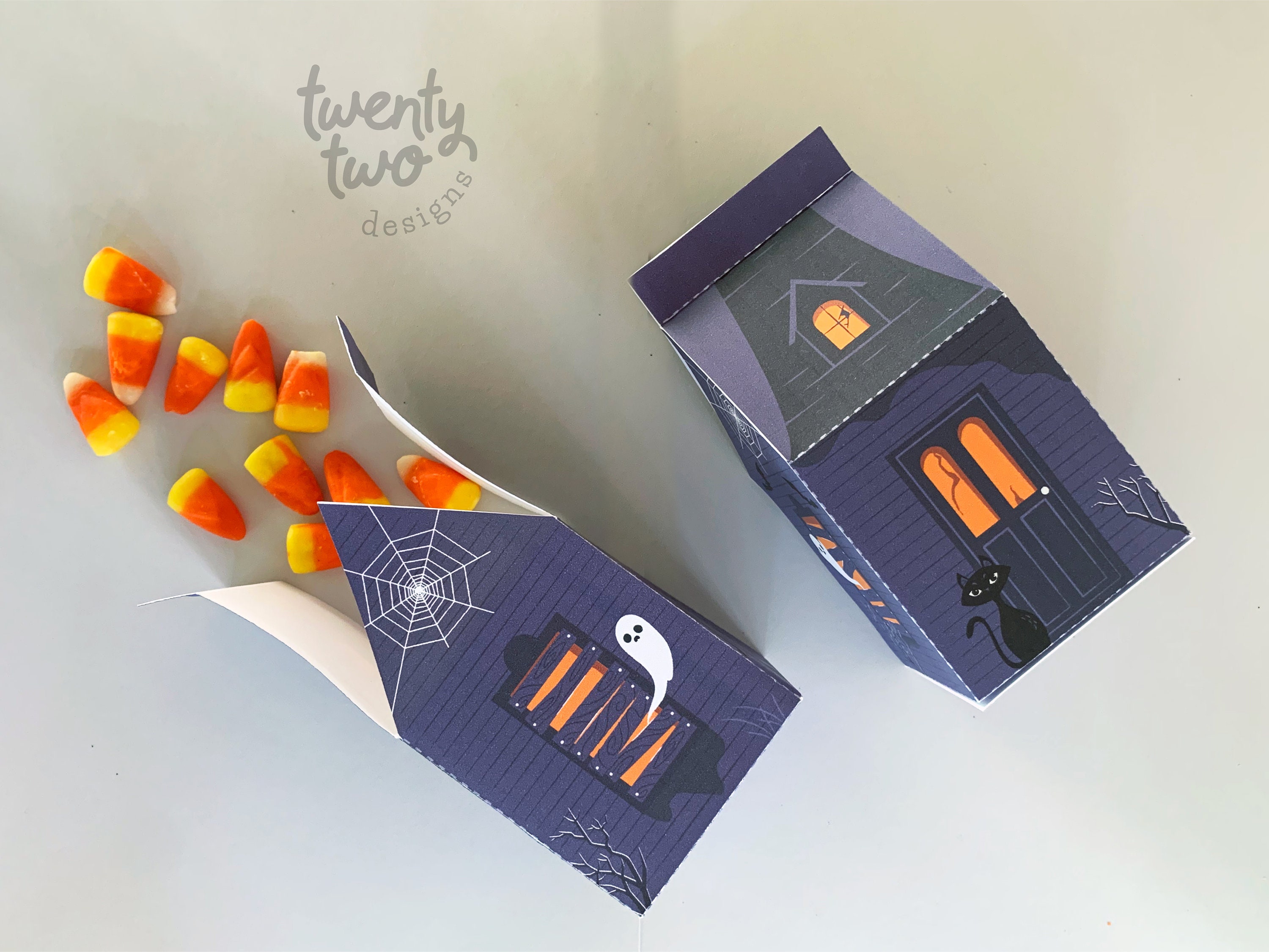 Printable Haunted House Box Pattern Printable Halloween Craft - Etsy