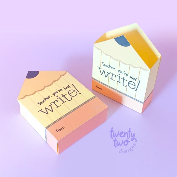 Teacher Appreciation Printable Box Pattern | Etsy