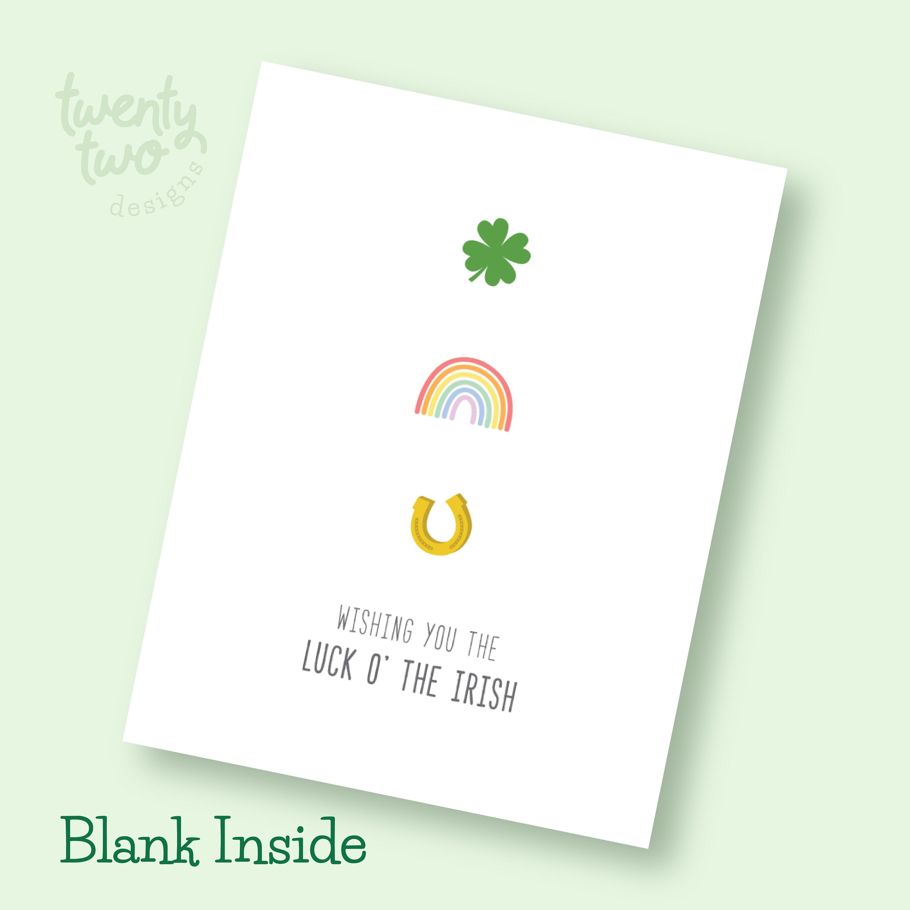 Printable St Patricks Day Card Wishing You the Luck O' - Etsy