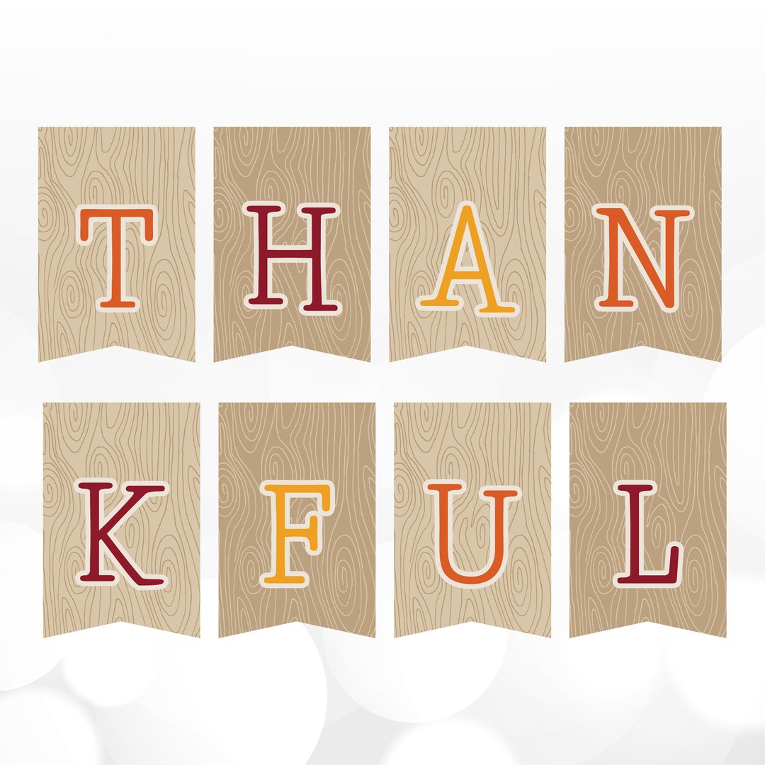 Printable Thankful Banner Thanksgiving Decoration DIY Banner - Etsy