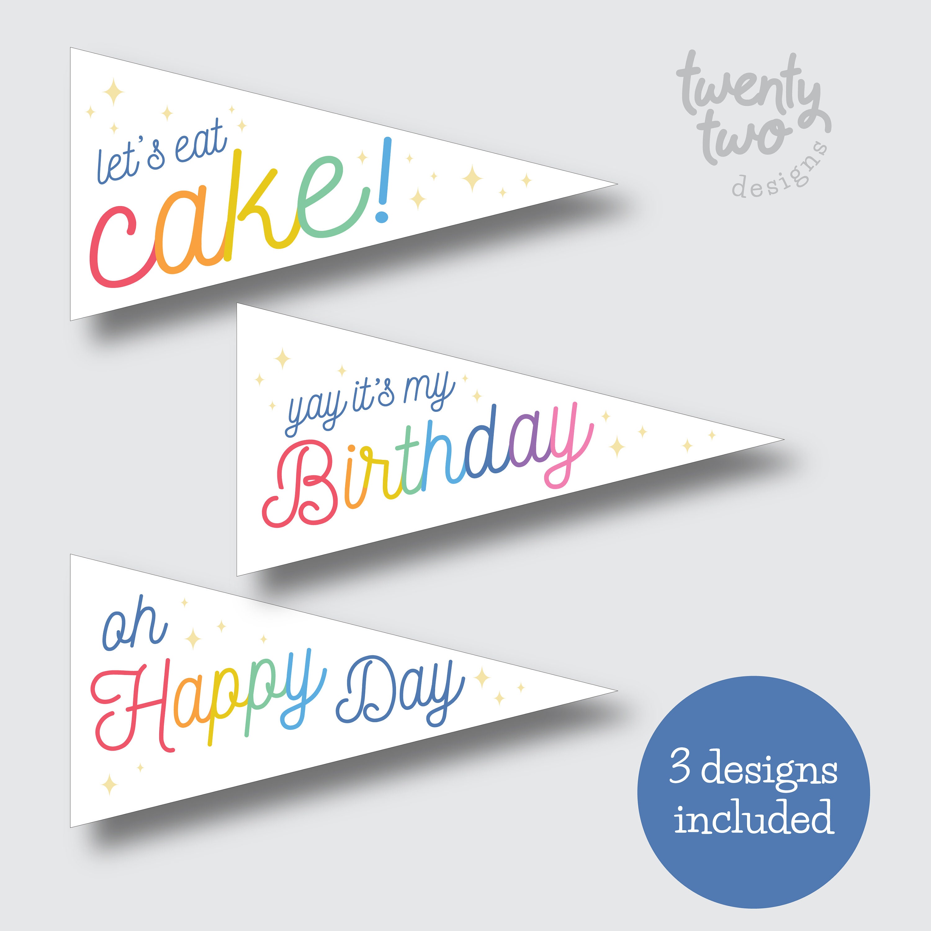 Birthday Printable Pennant Flags Birthday Decoration Photo - Etsy
