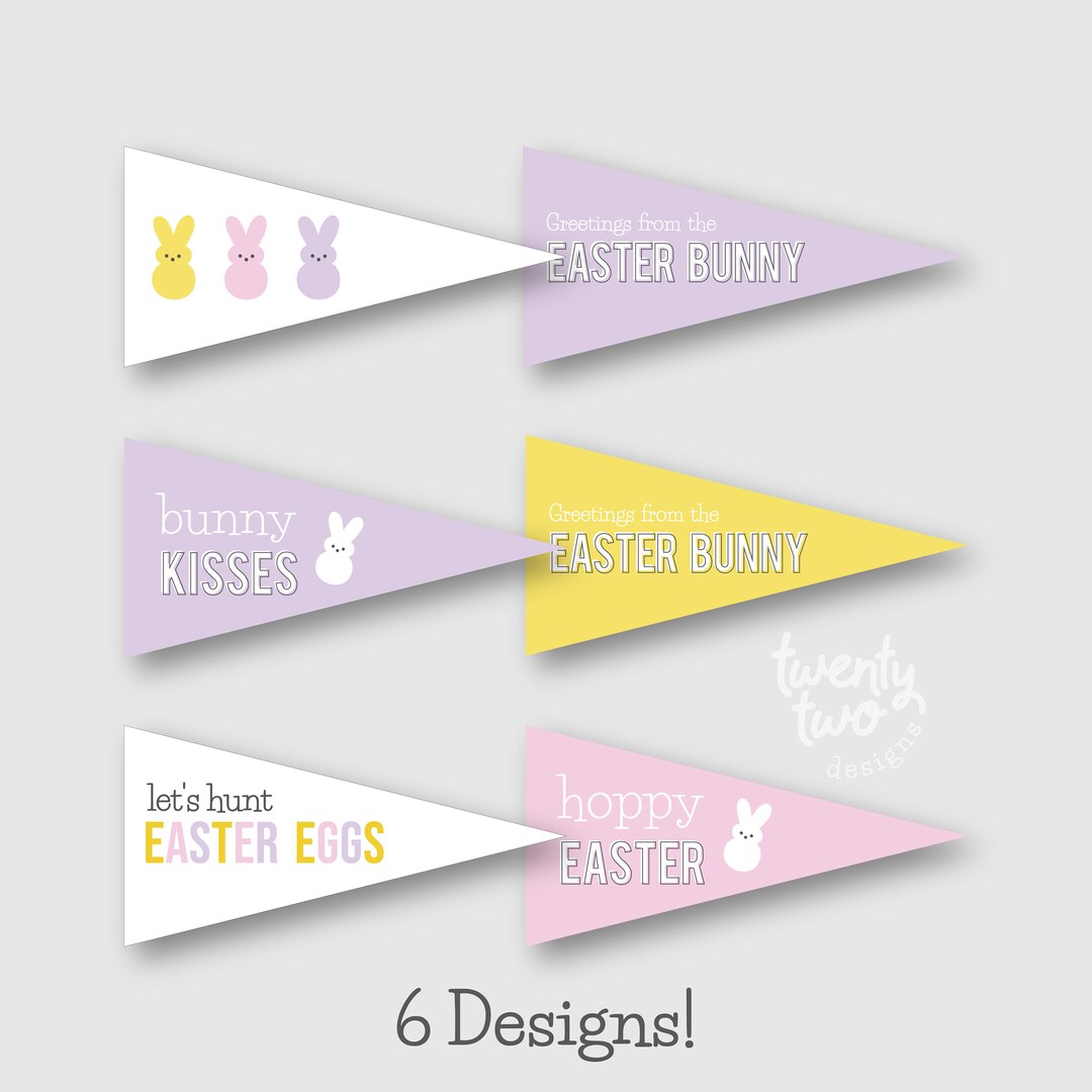 Printable Easter Pennants, Easter Celebration Flags, Easter Printable ...