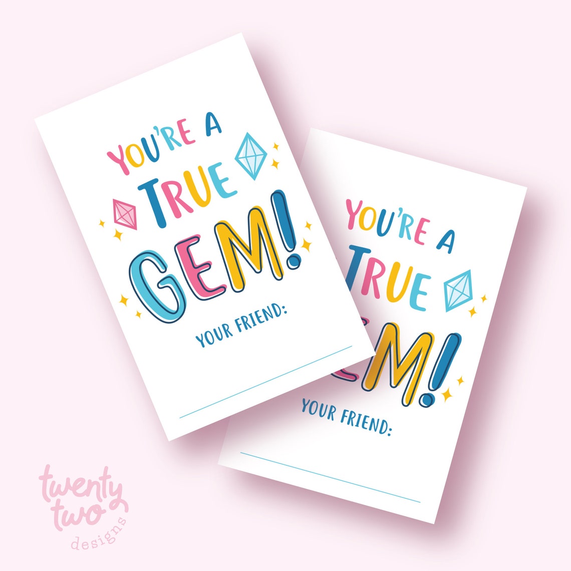 You're A True Gem Printable Ring Pop Valentine - Etsy