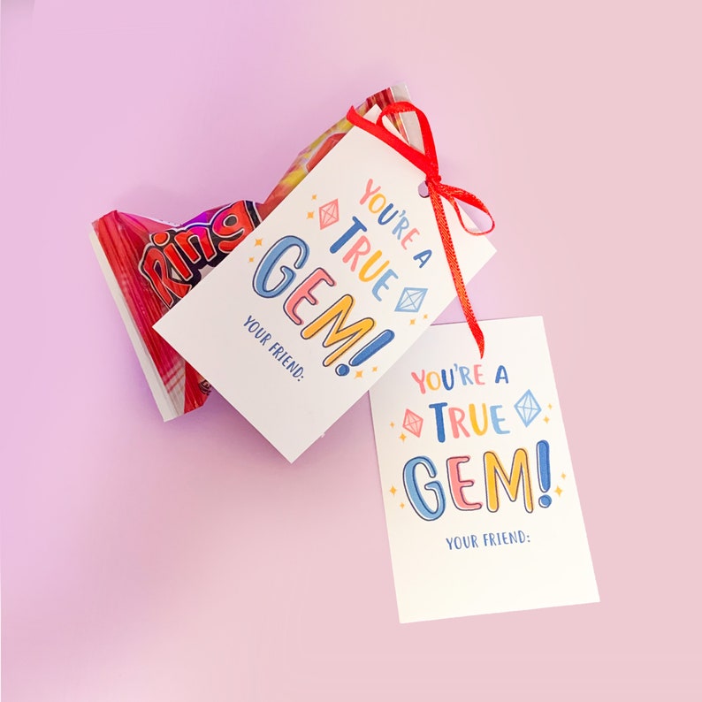 You're A True Gem Printable Ring Pop Valentine - Etsy