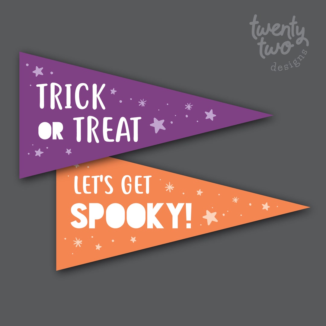 Printable Halloween Pennant Flags Cute Halloween Photo Prop - Etsy