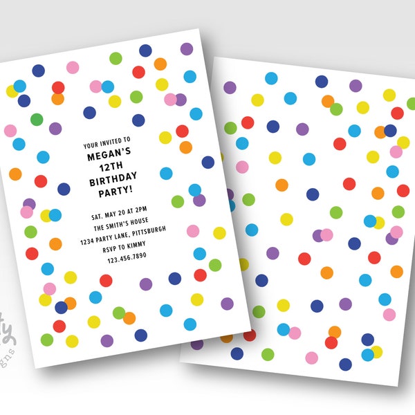 Polka Dot Invitation - Etsy