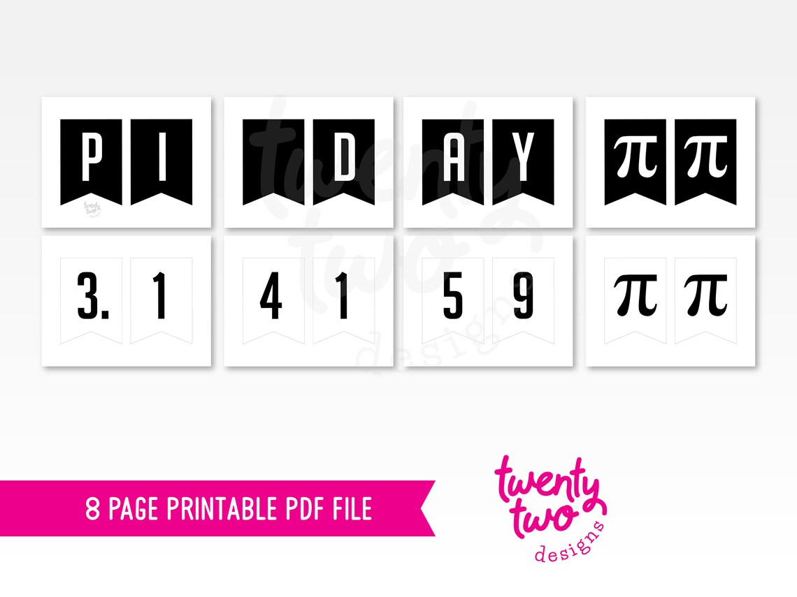Pi Day Printable Banner, Math Classroom Decoration - Etsy