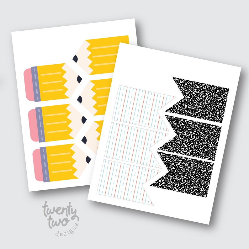 Back to School Printable Banner Pencil & Notebook Banner - Etsy