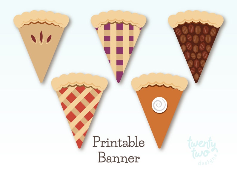 Printable Pie Banner Thanksgiving DIY Garland - Etsy