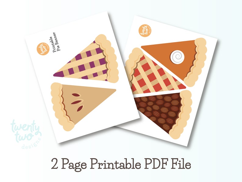 Printable Pie Banner Thanksgiving DIY Garland - Etsy