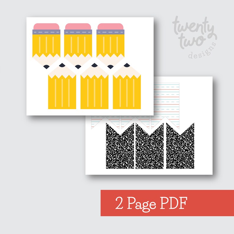 Back to School Printable Banner Pencil & Notebook Banner - Etsy