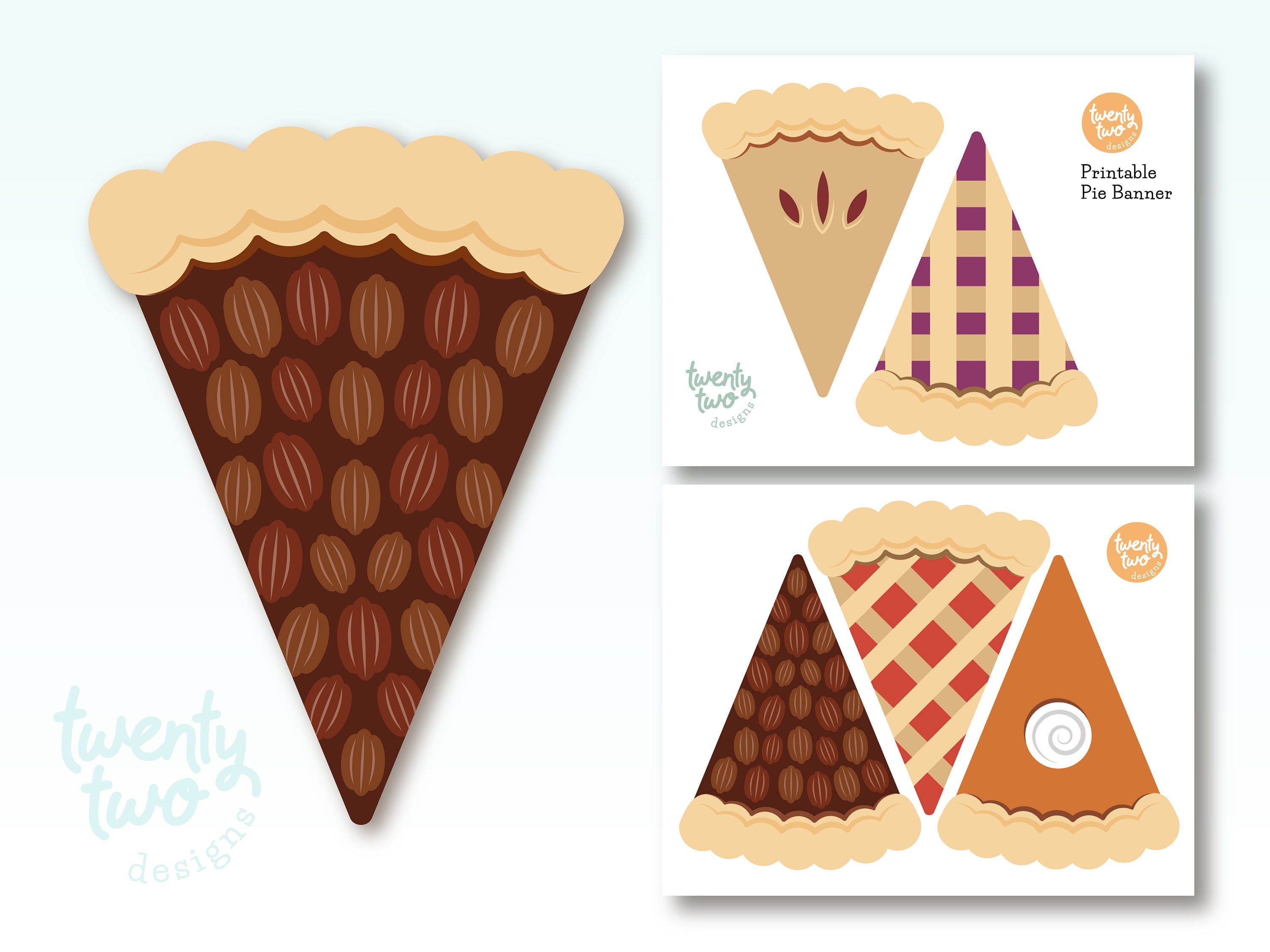 Printable Pie Banner Thanksgiving DIY Garland - Etsy